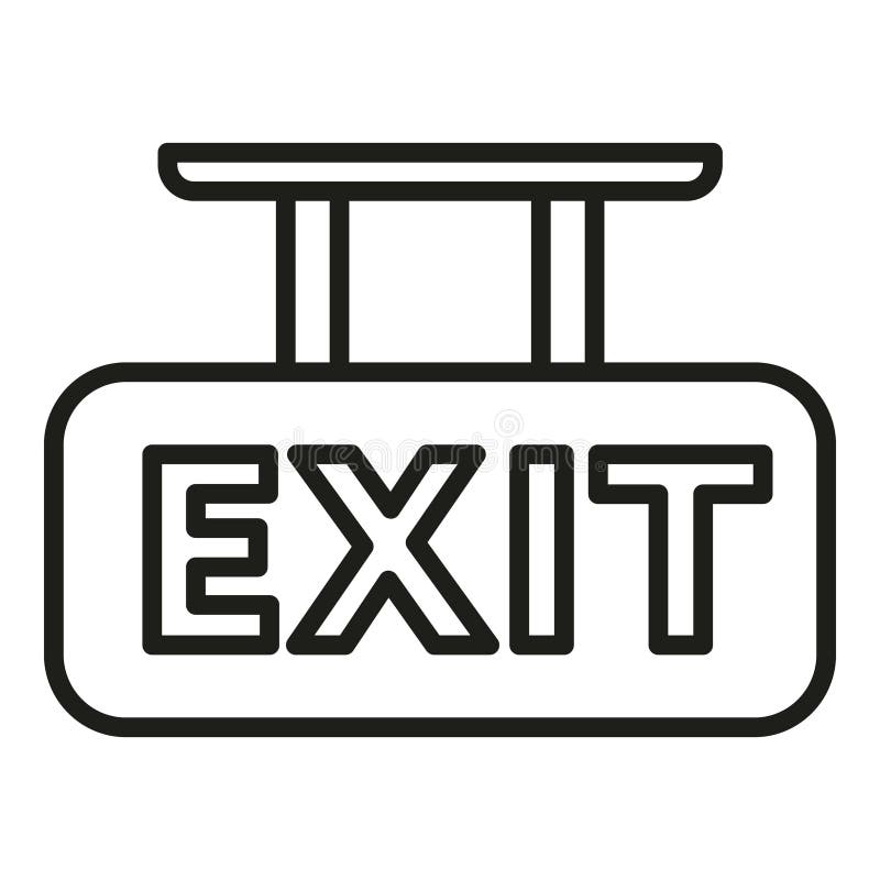 Exit Wall Sign Icon Outline Vector. Stair Escape Stock Vector ...