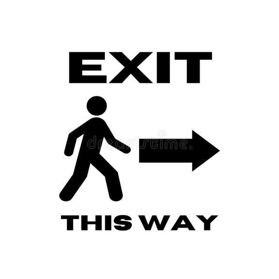 Exit this way sign stock illustration. Illustration of number - 264570695