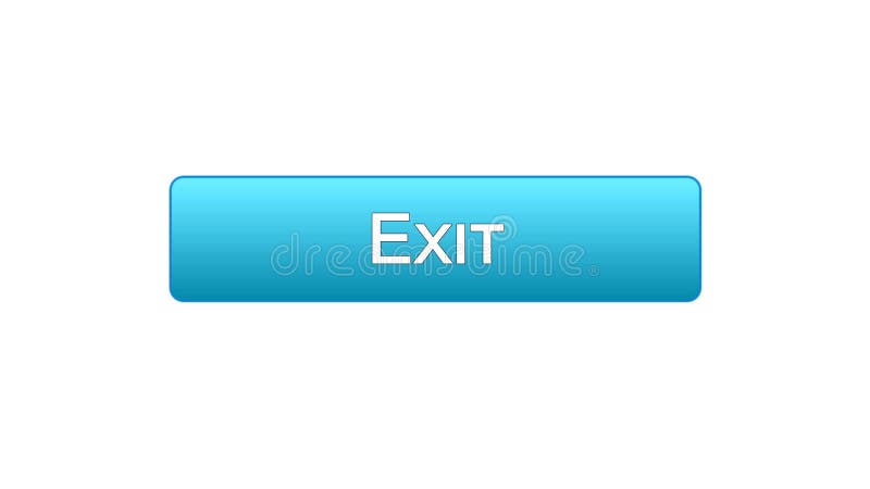 Exit Web Interface Button Blue Color Application Log Out Internet Design Stock Illustration