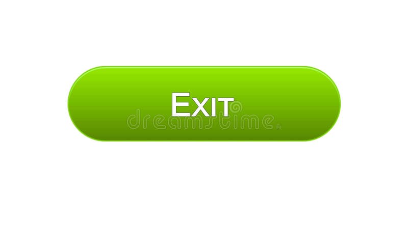 Exit Web Interface Button Green Color, Application Log-out, Internet ...
