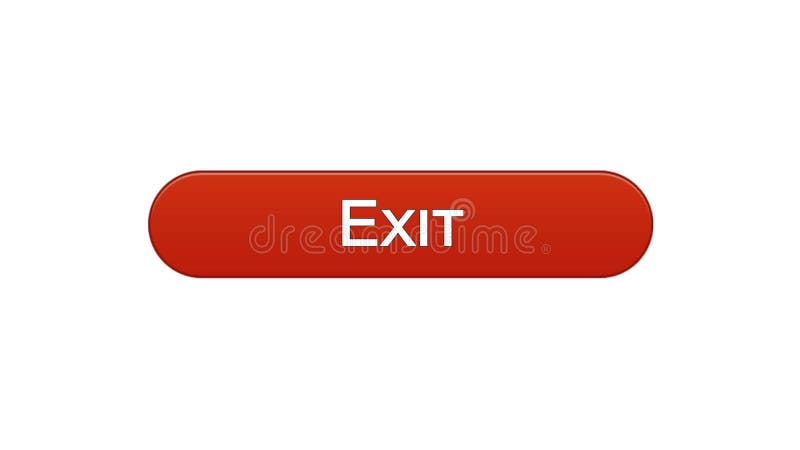 Exit Web Interface Button Wine Red Color Application Log Out Internet Design Stock