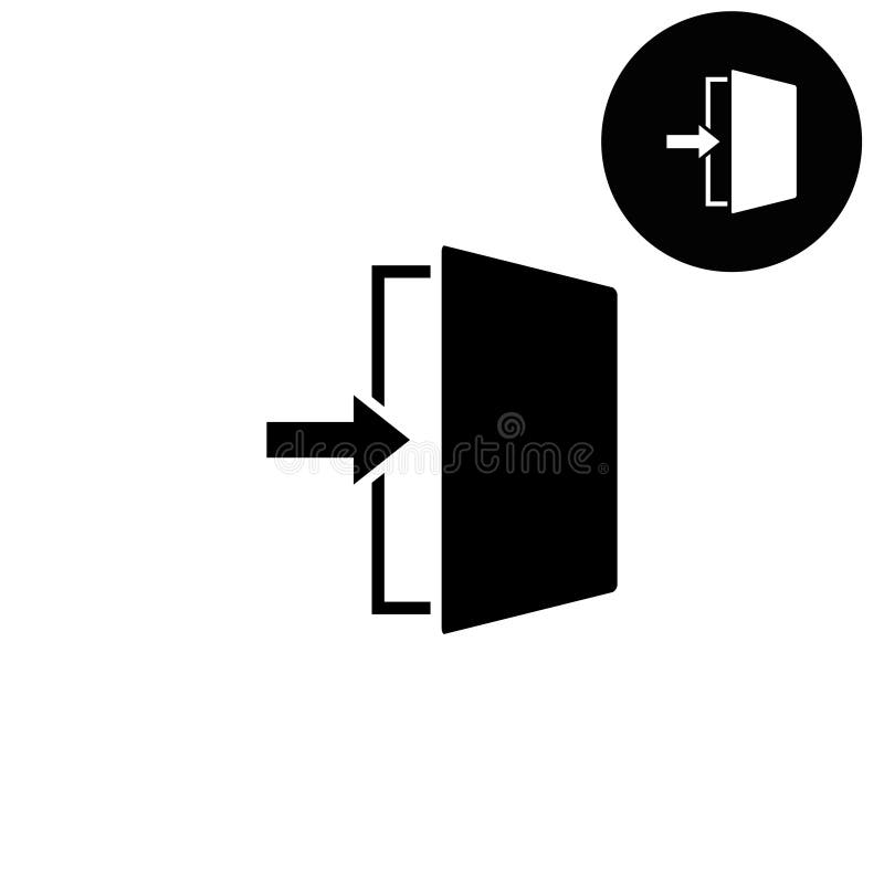 Exit - white vector icon stock vector. Illustration of danger - 138488740