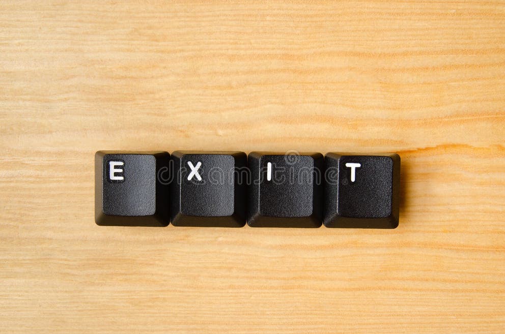 Exit word stock photo. Image of quote, keyboard, typography - 96419614