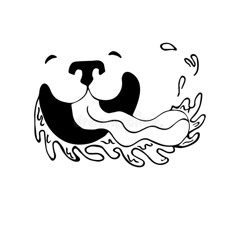 Exited drooling dog stock vector. Illustration of dripping - 128227898