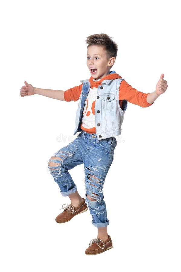 Exited little boy stock image. Image of childhood, fashionable - 81736561