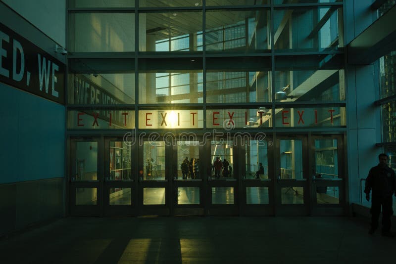 Exiting the Staten Island Ferry Terminal, Manhattan, New York Editorial ...