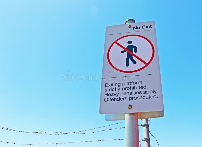 Exiting Train Platform Strictly Prohibited Sign Stock Photo - Image of ...