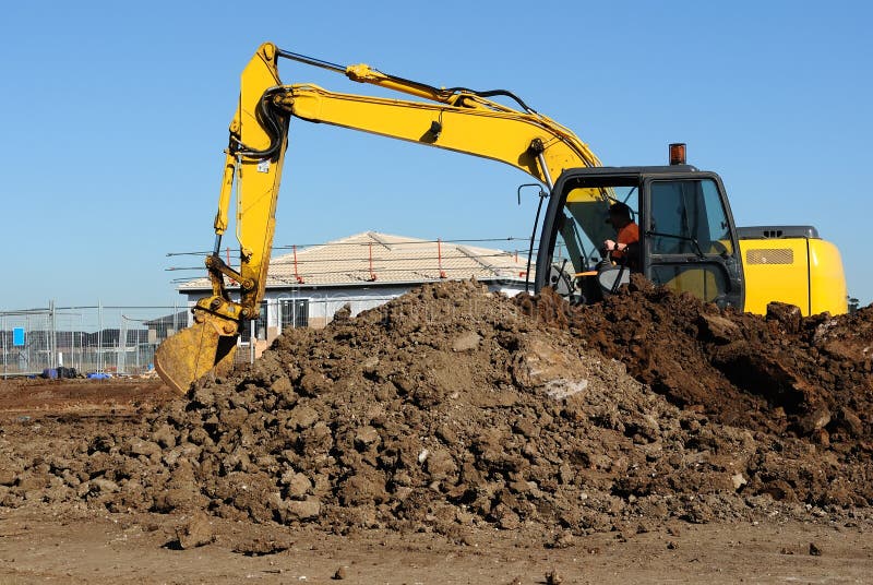 Exkavator bei der Arbeit stockfoto. Bild von exkavator - 20837672