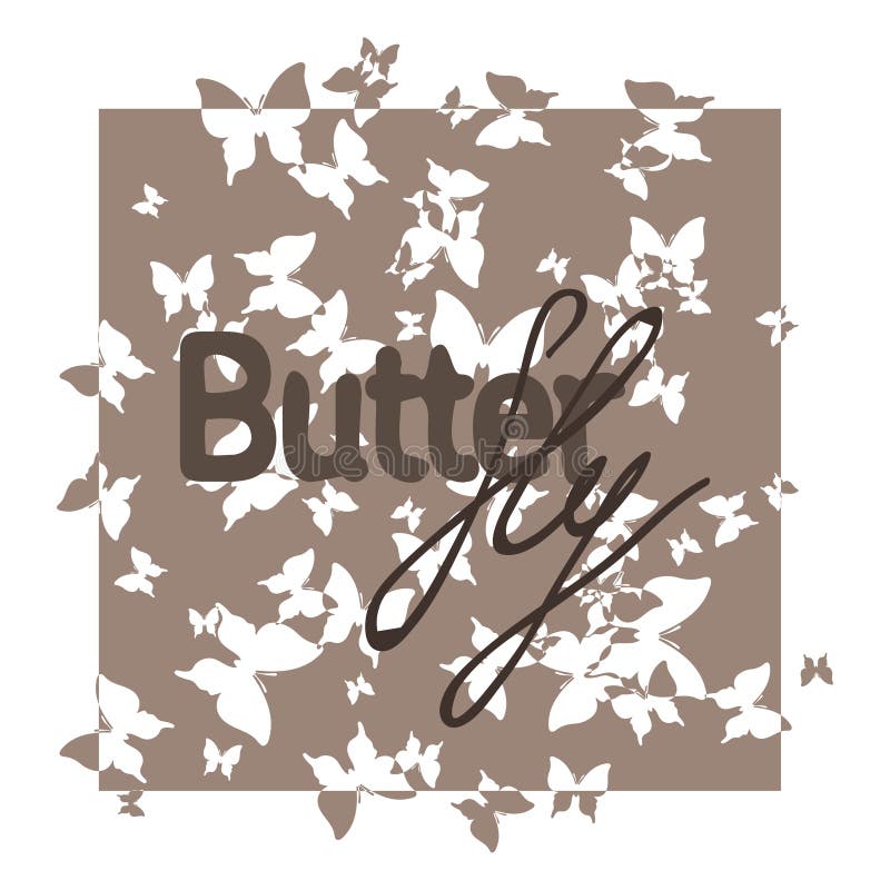 Exlusive Brown Text Butterfly on Background Stock Vector - Illustration ...