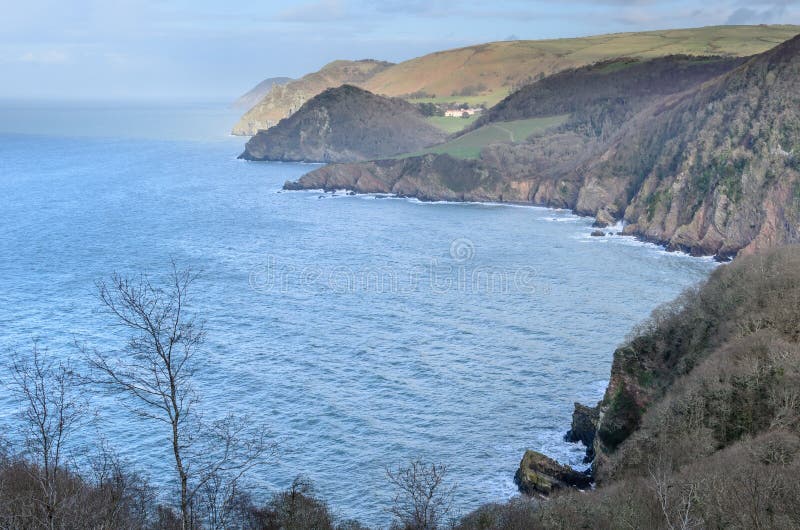 Exmoor coastline stock photo. Image of english, fields - 1510360