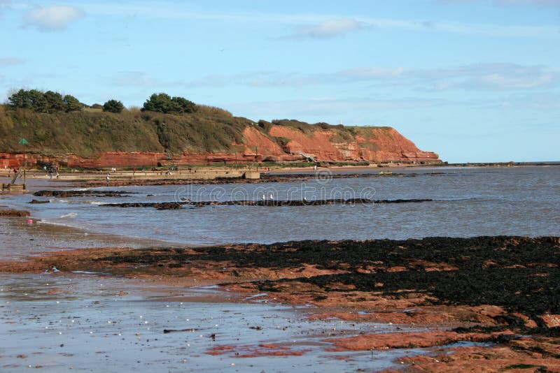 Exmouth cliffs and beach stock photo. Image of fault - 14870336