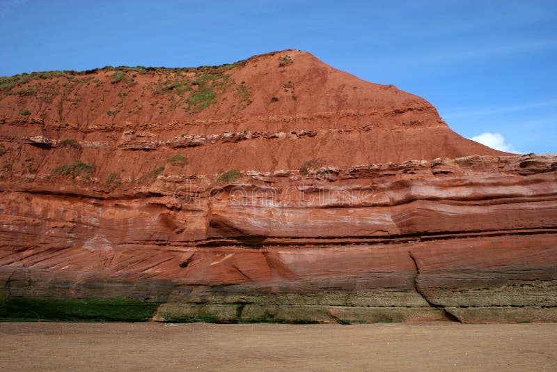 Exmouth cliffs and beach stock photo. Image of cliff - 14988668
