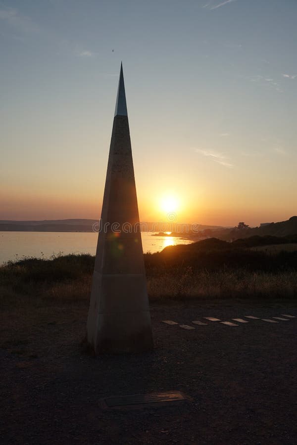 The Exmouth Geoneedle Against a Sunset Sky Stock Photo - Image of ...