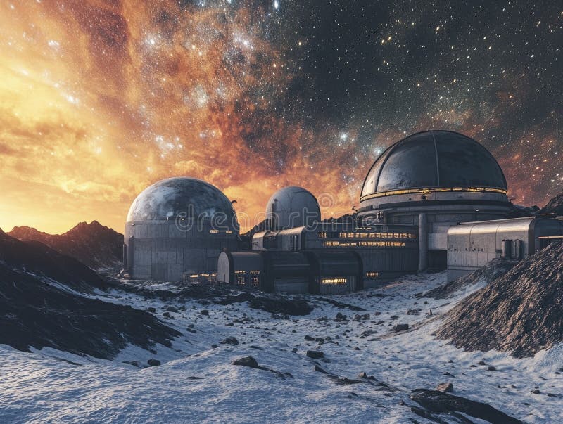 An Exo Planet Base with Modern Facilities Under a Beautiful Star-filled ...