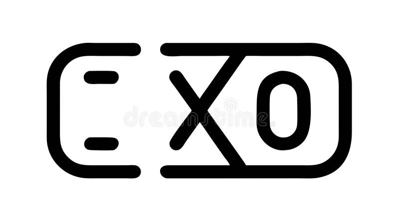 EXO Text Logo or Label Icon in a Black Rectangular Frame Design ...