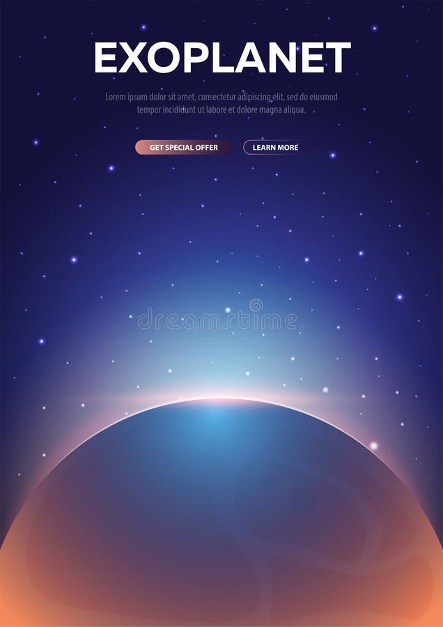 Exoplanet. Astronomical Galaxy Space Background. Vector Illustration ...