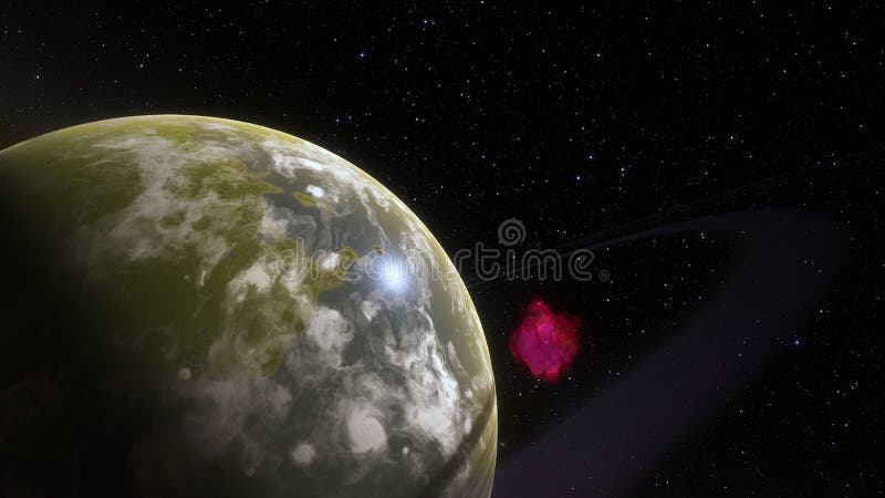 Exoplanet with Atmosphere Out of the Solar System Simulation. Stock ...