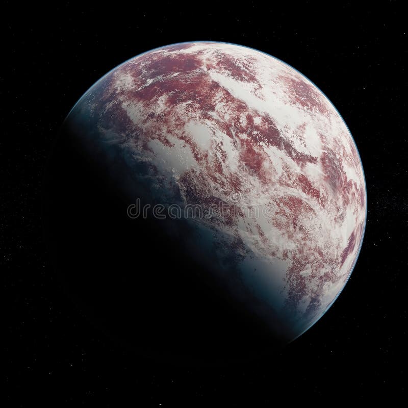 Exoplanet Rendering. 3d Illustration Poster. Stock Illustration ...