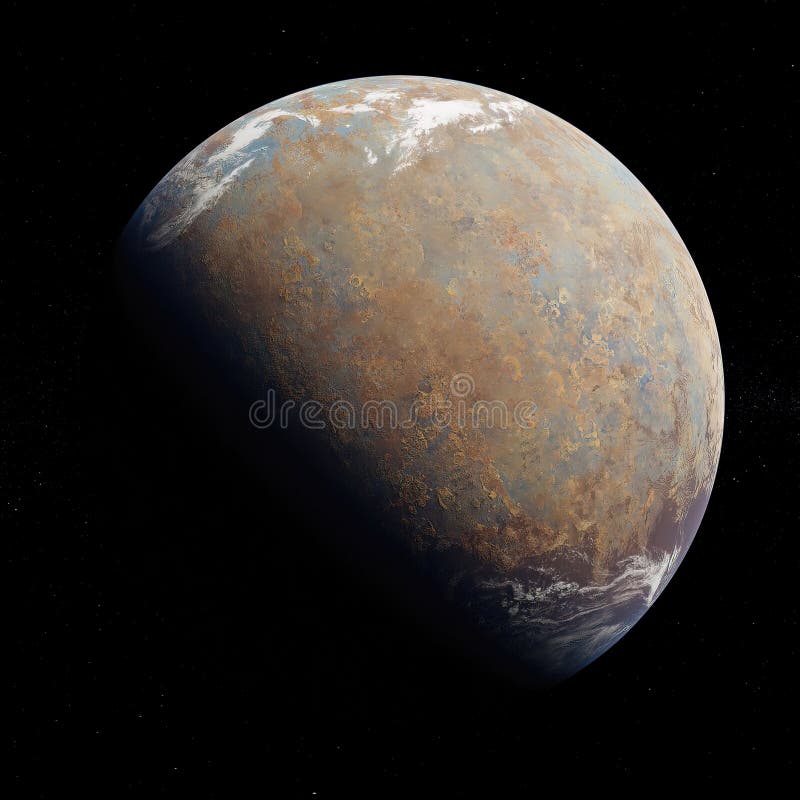 Exoplanet Rendering. 3d Illustration Poster. Stock Illustration ...
