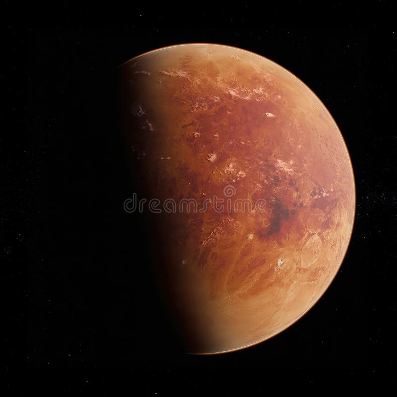 Exoplanet Rendering. 3d Illustration Poster. Stock Illustration ...