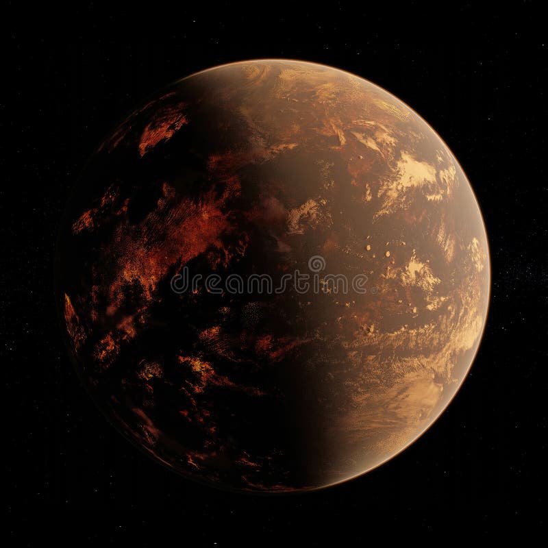 Exoplanet Rendering. 3d Illustration Poster. Stock Illustration ...