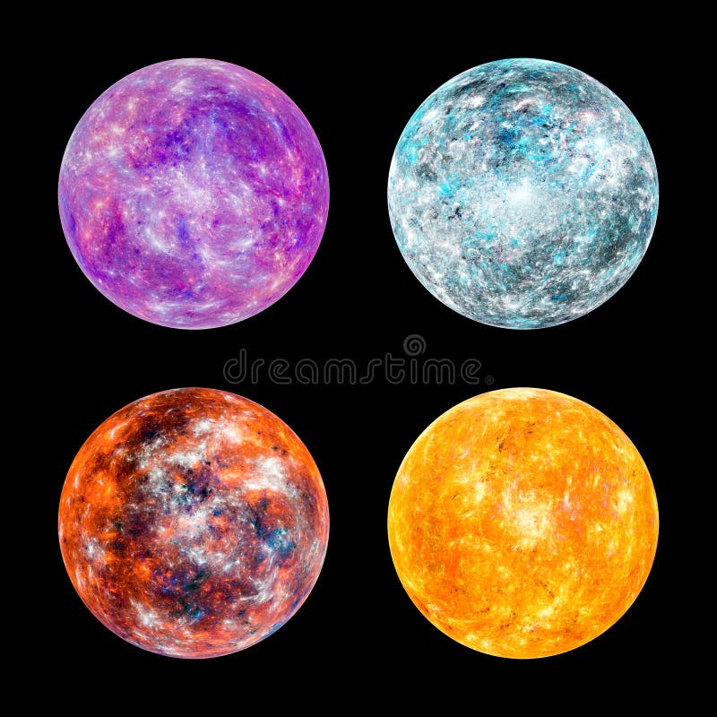 Exoplanet Set High Resolution Texture Stock Illustration - Illustration ...