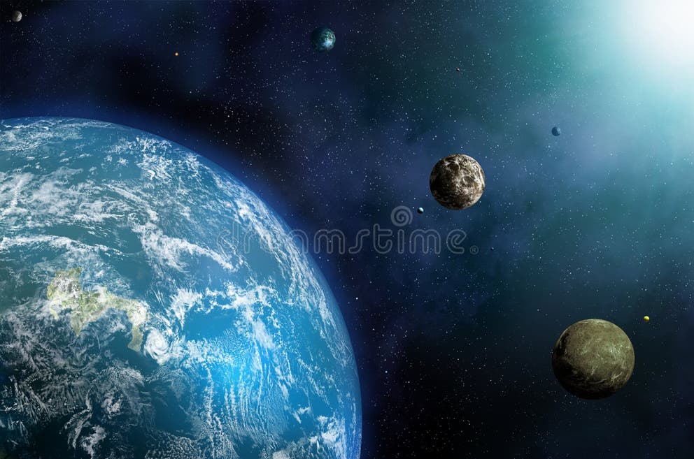 Exoplanets Solar System stock illustration. Illustration of stars ...