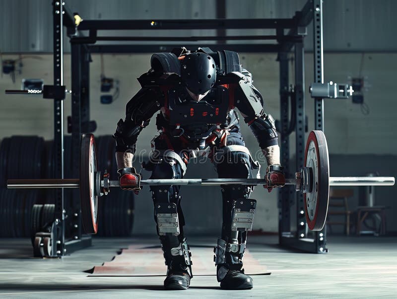 Exoskeletonpowered Weightlifter Lifting Beyond Human Limits Showcasing ...