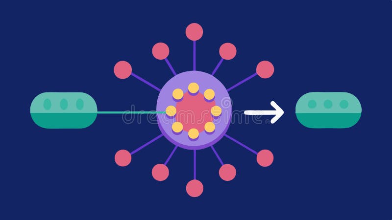 Exosome Connection a Stylized Visual of Exosome Structure with Arrows ...