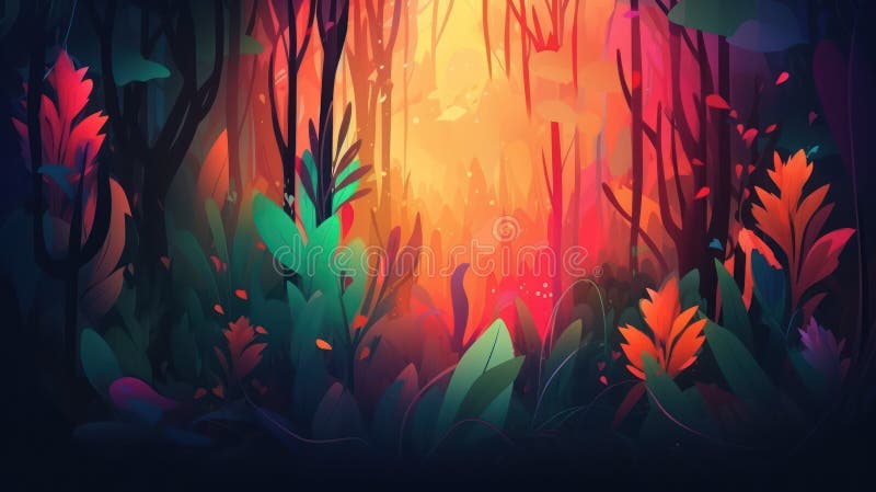 Exotic Abstract Background Inspired by the Jungle Stock Illustration ...