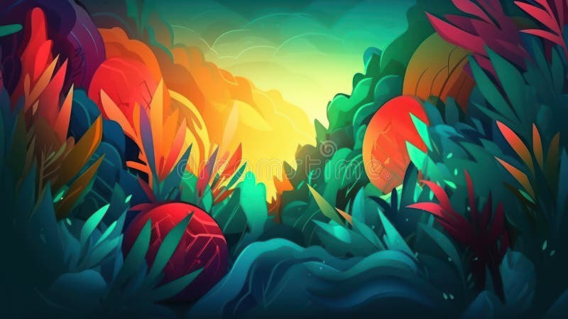 Exotic Abstract Background Inspired by the Jungle Stock Illustration ...