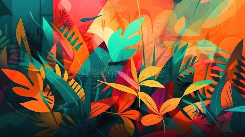 Exotic Abstract Background Inspired by the Jungle Stock Illustration ...