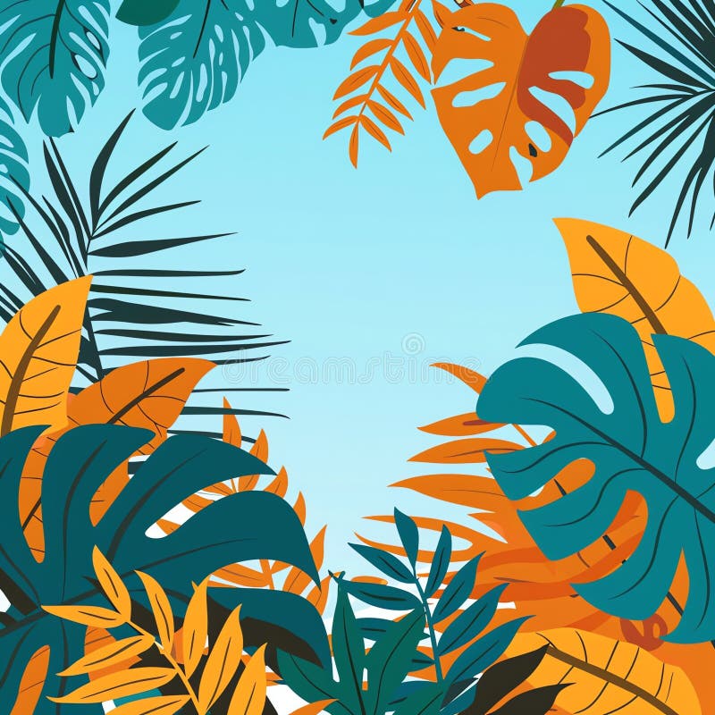 Exotic Abstract Modern Background Jungle Tropical Various Summer ...