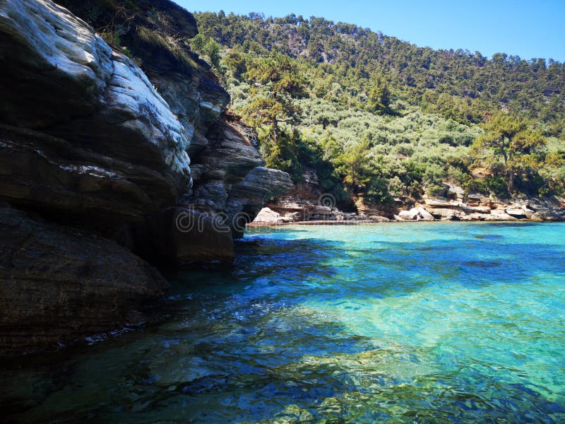 Exotic Island - Cliffs on the Shore Stock Image - Image of blue, green ...