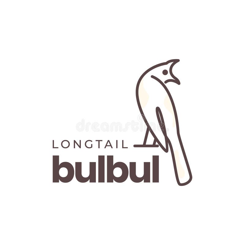 Exotic Bird Long Tails Bulbul Line Abstract Modern Logo Design Vector ...