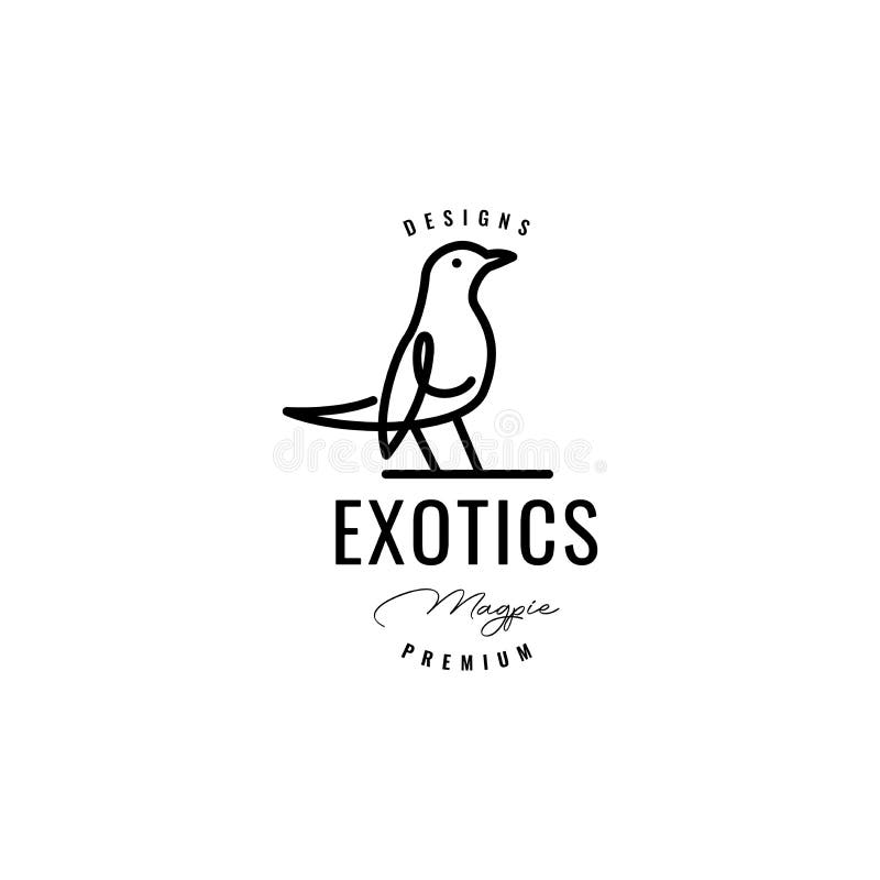 Exotic Bird Magpie Logo Design Stock Vector - Illustration of forest ...