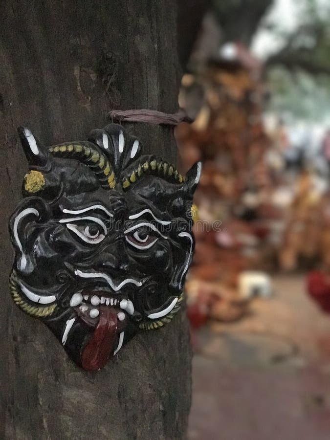 Exotic black scary mask stock image. Image of india - 101808131