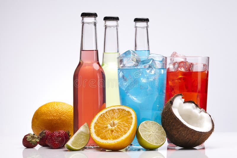 Exotic Bottle Alcohol Cocktail Stock Image - Image of beverage, mint ...