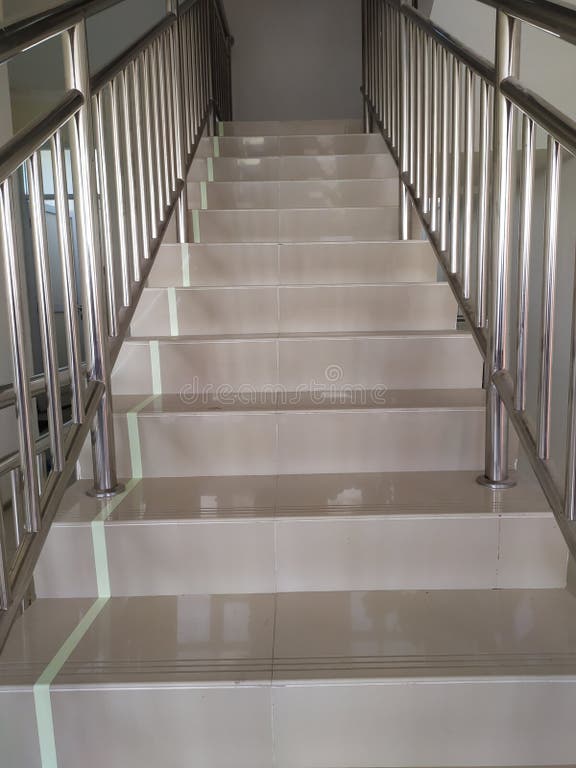 Exotic Ceramic Stairs Clean with Stainless Stock Photo - Image of ...