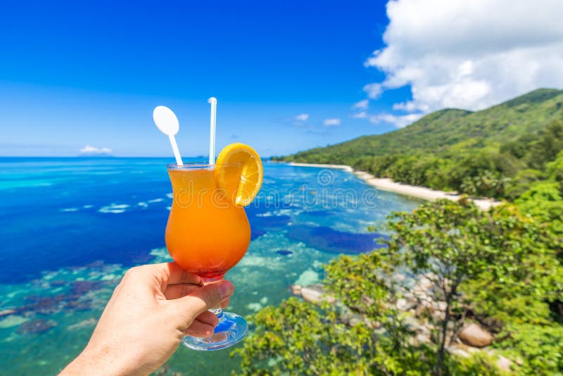 Exotic Cocktail in Tropical Destination Stock Image - Image of ...