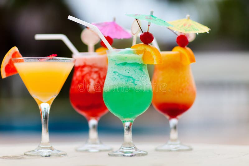 Exotic cocktails stock image. Image of party, closeup - 52241467