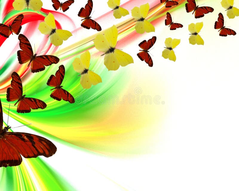 Exotic Colored Butterfiles Background Stock Illustration - Illustration ...