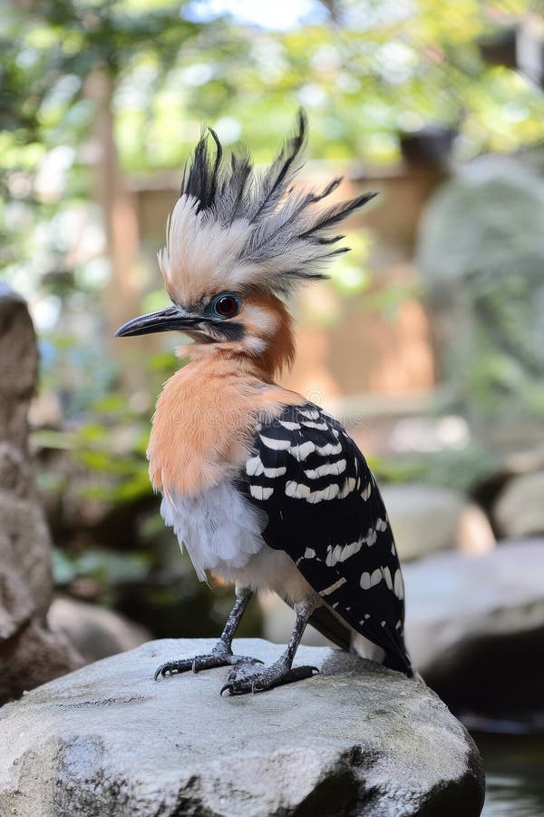 Exotic Crested Bird with Striking Plumage in Natural Habitat Stock ...
