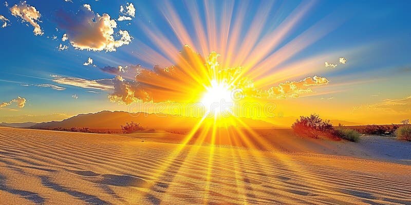 Exotic Desert with Stone Arches and Sand Dunes, on Which Bright Games ...