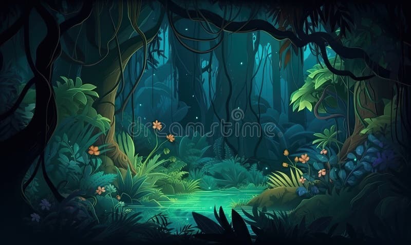 Exotic Fairy Tale Forest Under the Moonlight Creating Using Generative ...