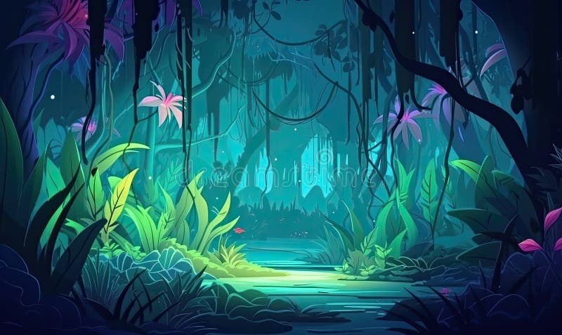 Exotic Fairy Tale Forest Under Moonlight Creating Using Generative AI ...