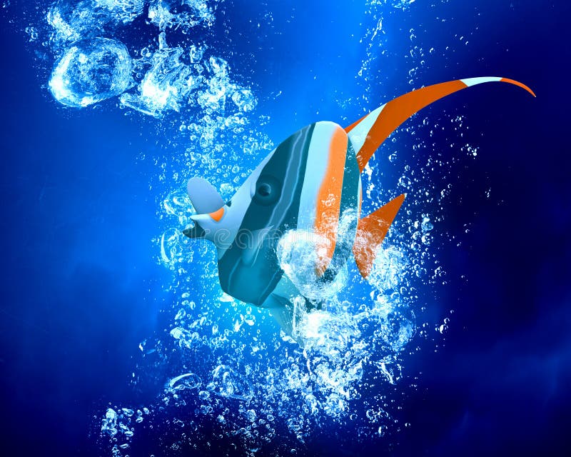 Exotic fish in water stock illustration. Illustration of aquarium ...