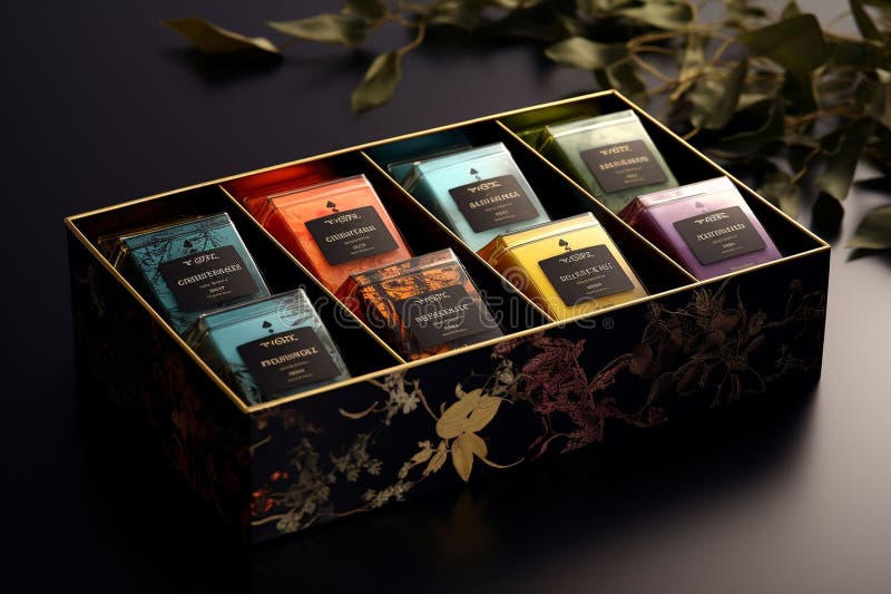 Exotic and Flavorful Tea Gift Sets Presenting Stock Illustration ...