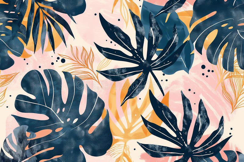 Exotic Floral Jungle Pattern. Collage Contemporary Seamless Pattern ...