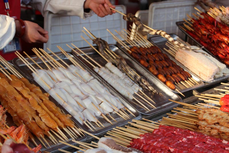Exotic food market Beijing stock photo. Image of exotic - 35567100